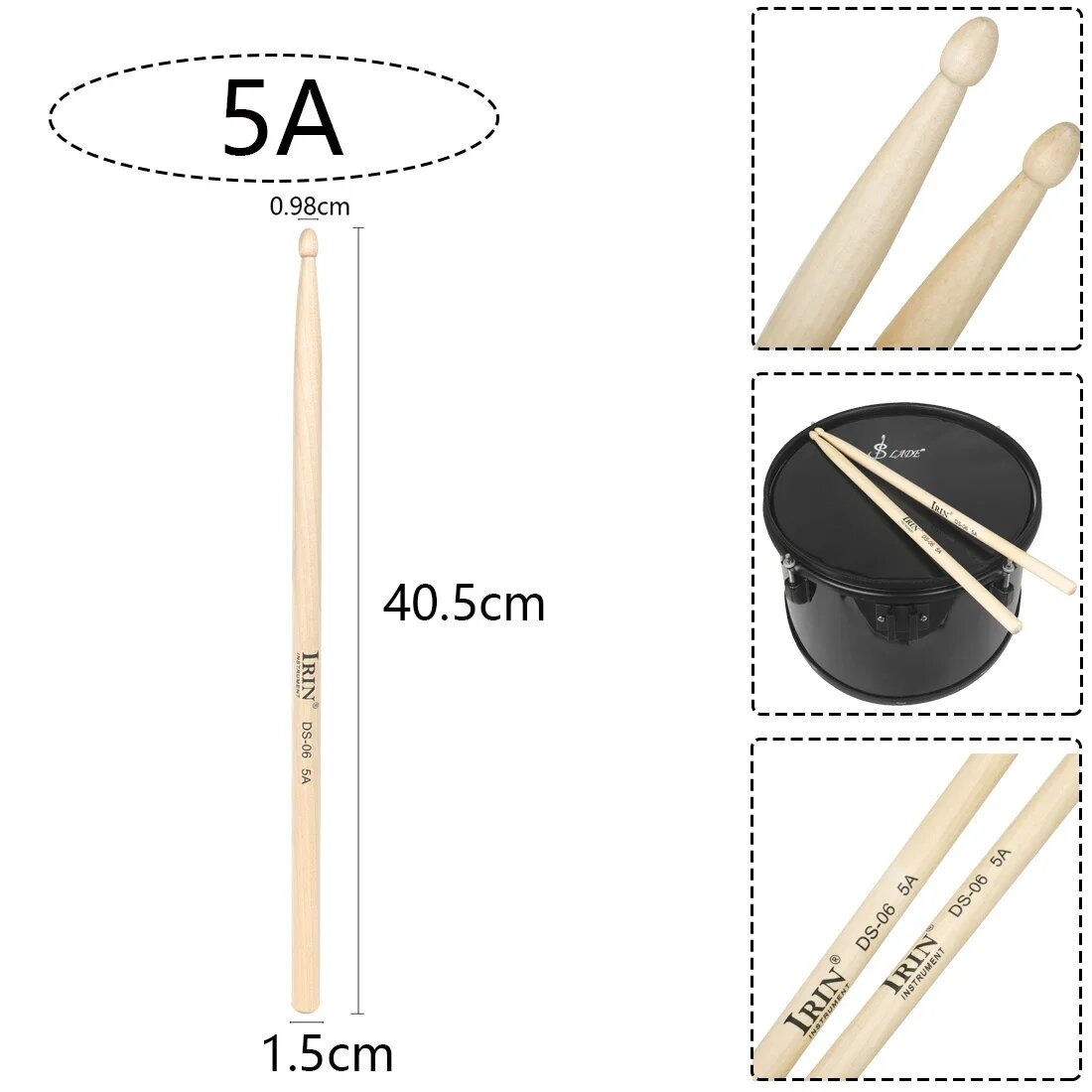 Барабанные палочки IRIN 5A 7A из клена one Pair 5A