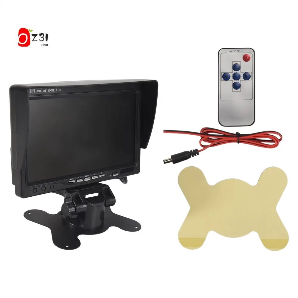 (E J A R) 12V-24V 7-дюймовый TFT LCD цветной HD-монитор совместим с автомобиля, грузовика, CCTV, камера заднего вида вида, резервная