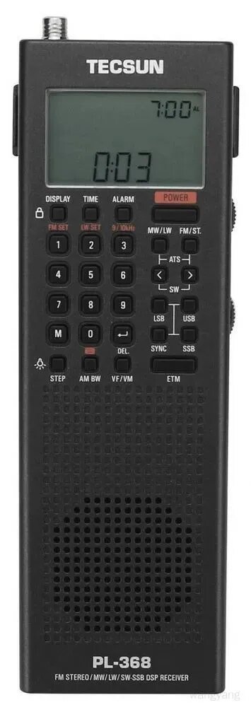 Портативная черная модель Tecsun PL368, экспортный цифровой радиоприемник популярный