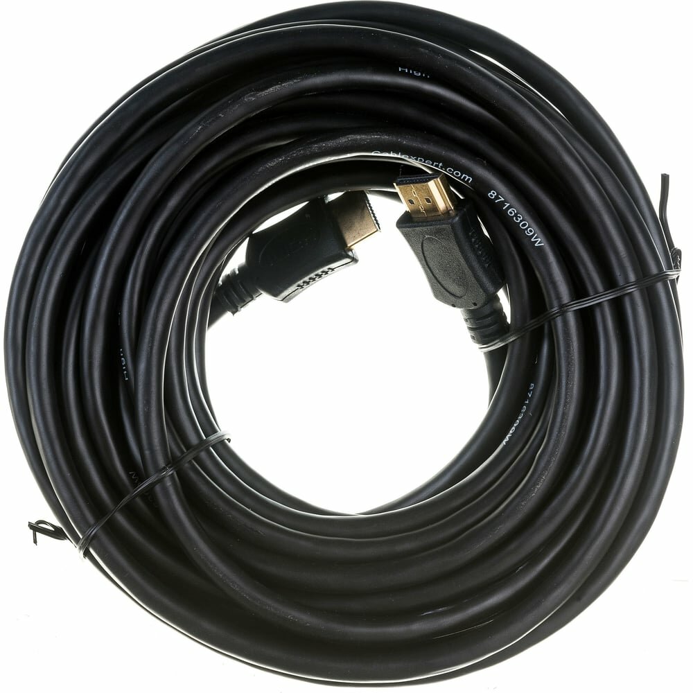 Кабель HDMI Cablexpert 10м v2.0 19M/19M серия Light черный позолоченные разъемы экран пакет CC-HDMI4L-10M — фото 1