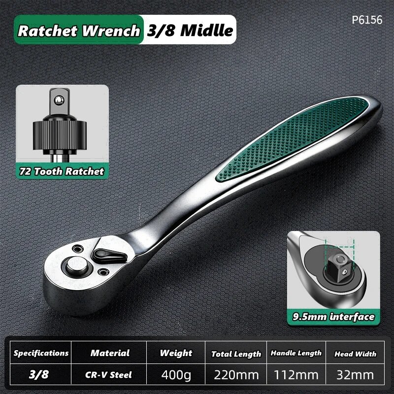 Трещоточный ключ 3/8" NIUXIANG, 72 зубьев