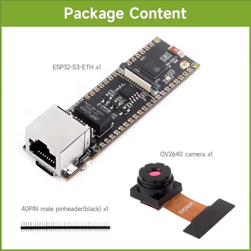 ESP32-S3-ETH-CAM-KIT: ESP32-S3, камера OV2640
