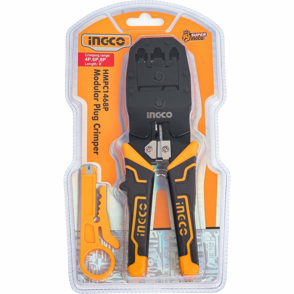 Клещи для обжима витой пары INGCO HMPC1468P