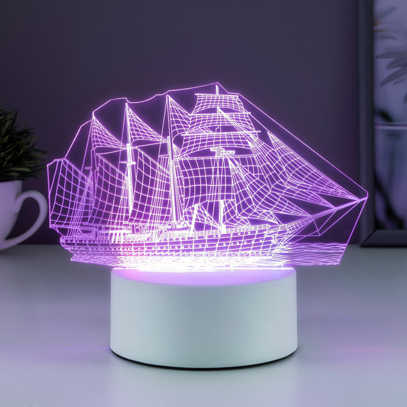Светильник "Фрегат" LED RGB от сети 9.5x15x16 см, стиль: декоративные