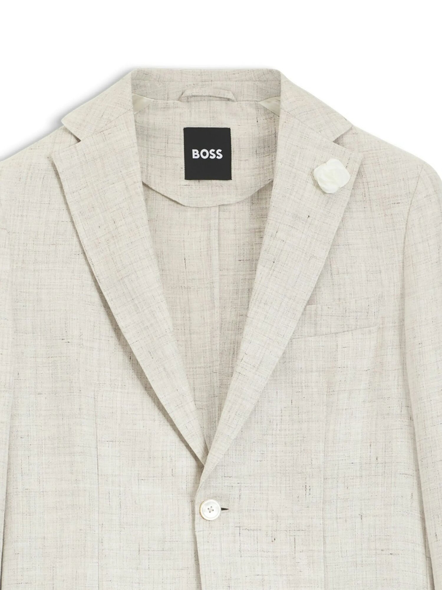Куртка BOSS Single-breasted linen-blend blazer, размер 54, разноцветный — фото 1