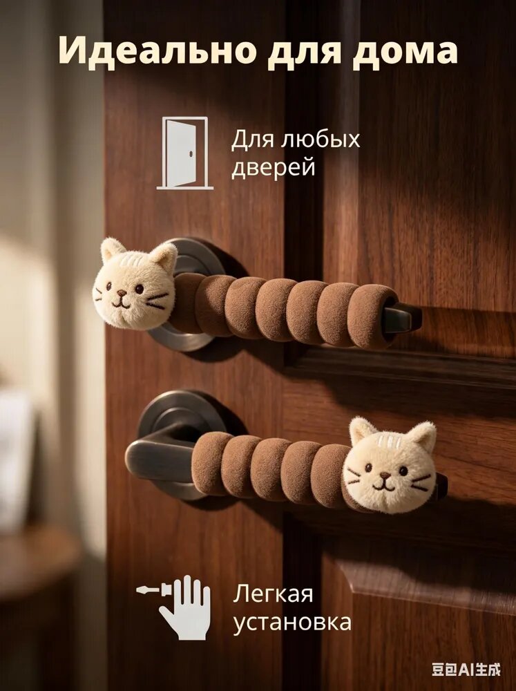 Эксклюзивные накладки стопперы для левой и правой дверных ручек, 4 штуки