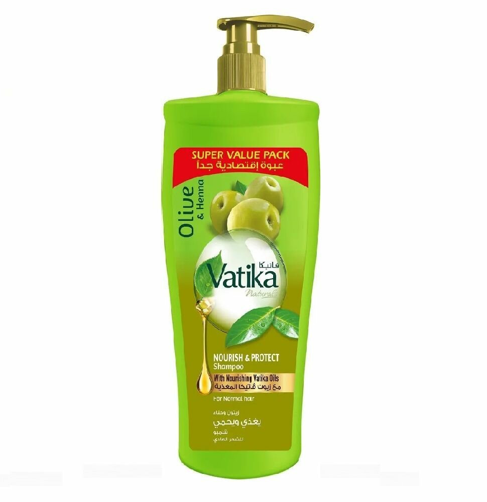 Dabur Vatika Шампунь олива И ХНА питание и защита Дабур Ватика / OLIVE AND HENNA, 600 мл