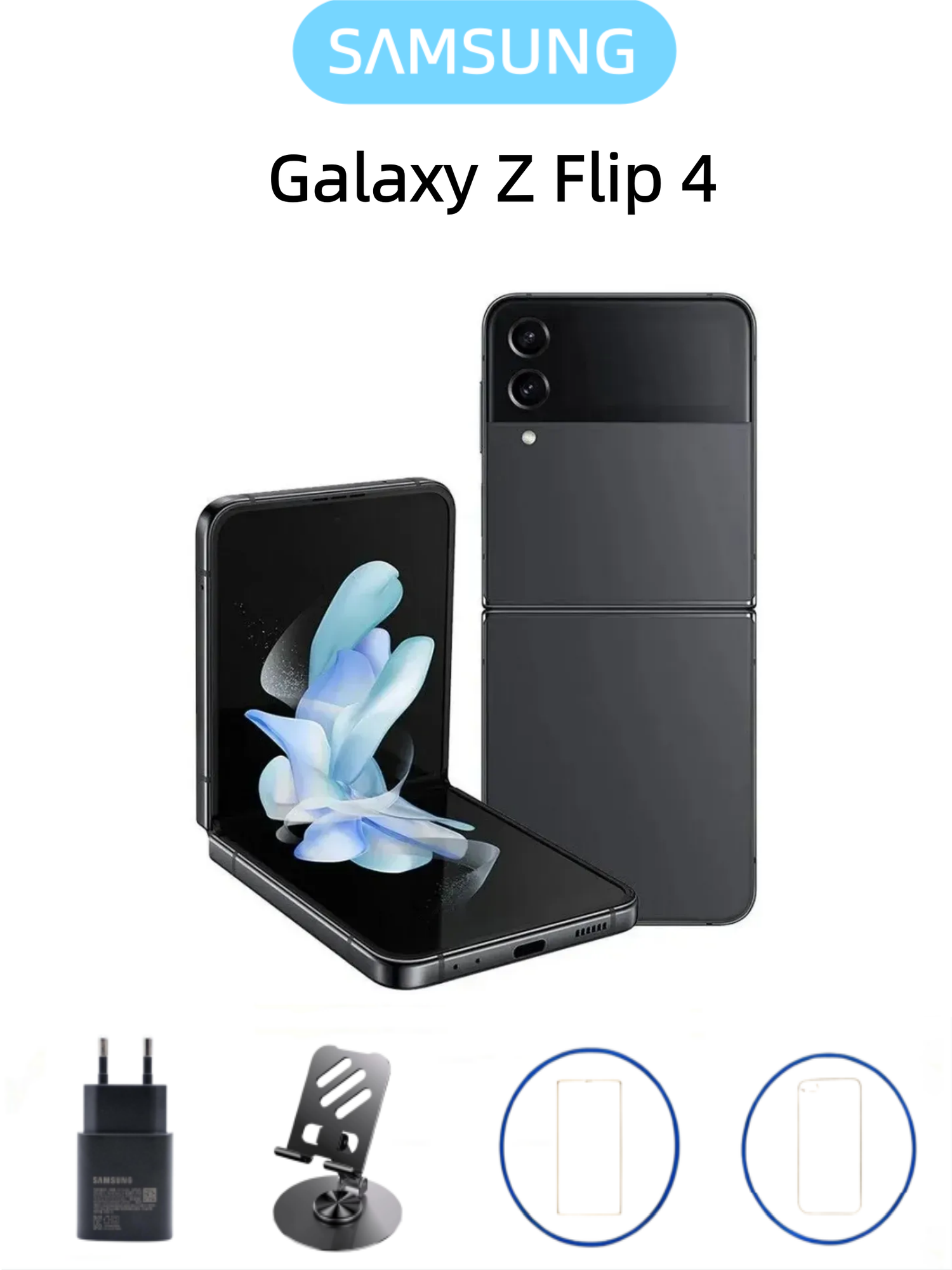 Samsung Смартфон Galaxy Z Flip 4 Global 8/256 ГБ, черный，NFC