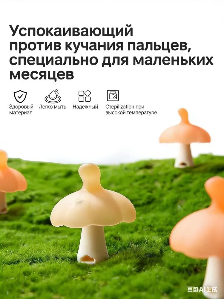 Силиконовая соска-грызунок в виде грибка, для детей