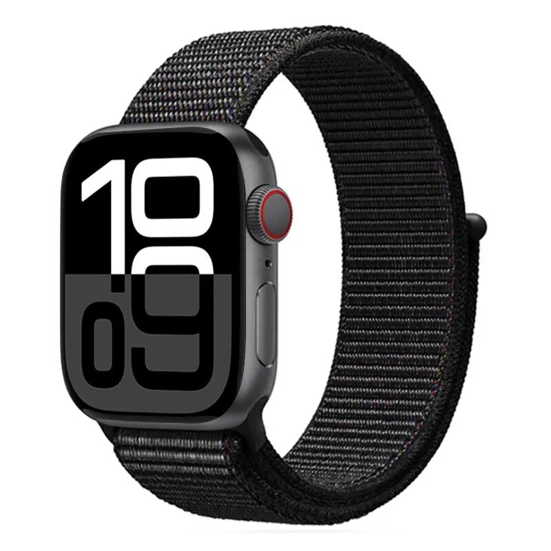 Нейлоновый ремешок для Apple Watch 42 / 44 / 45 / Ultra 49 mm Sport Loop Reflective Black
