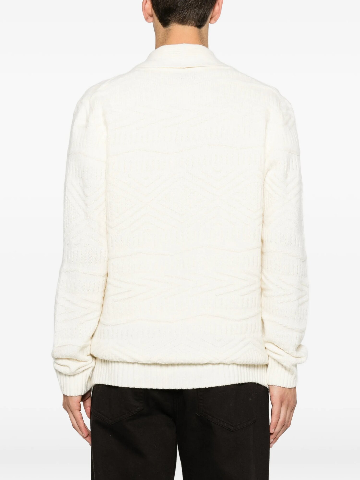 Кардиган SERGIO MORETTI Cable-knit shawl-collar cardigan, размер 48 — фото 1