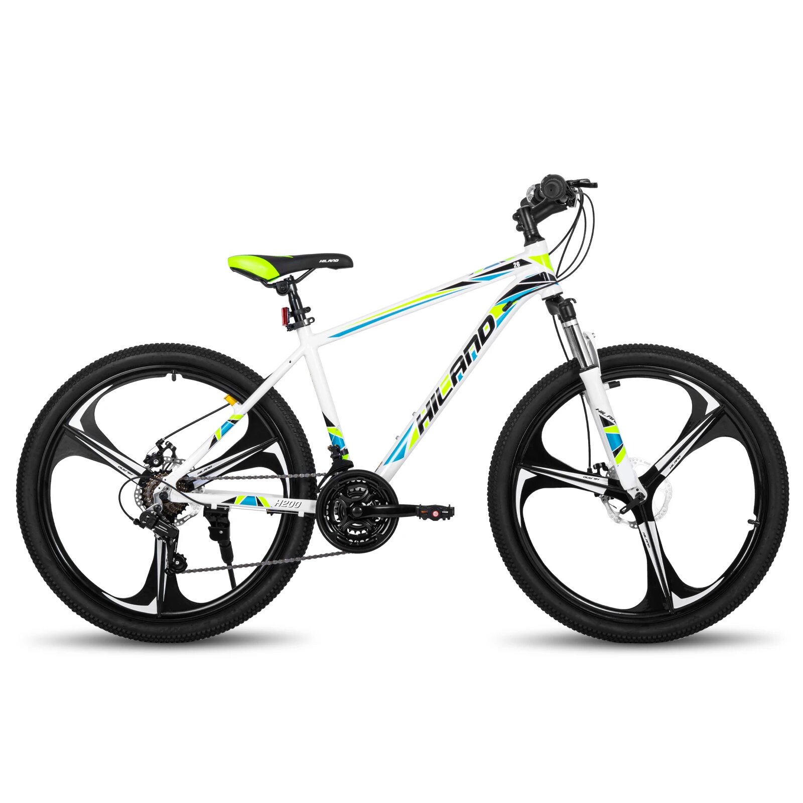 Горный велосипед Hiland, привод Shimano 21 скорости, алюминиевый рама, колеса 26 дюймов, с дисковыми тормозами для мужчин и женщин, горный велосипед для мужчин