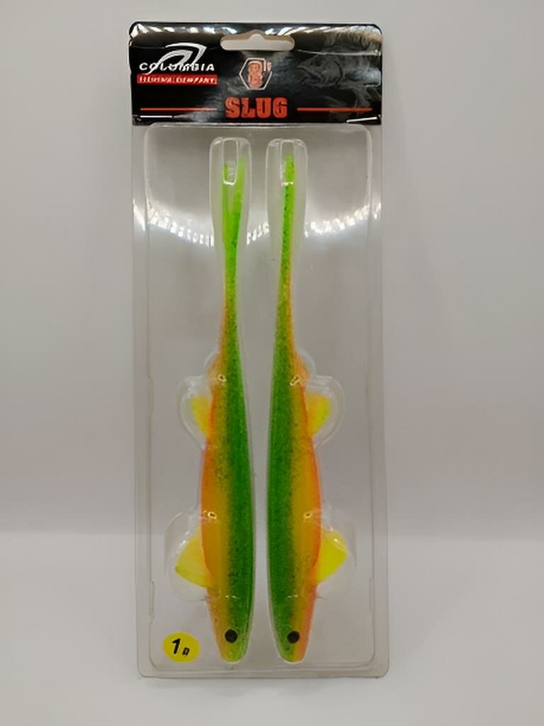 Силиконовая приманка SLUG 8" COLUMBIA fishing company: набор 2 шт, 20см, 25г, мягкая приманка на хищника