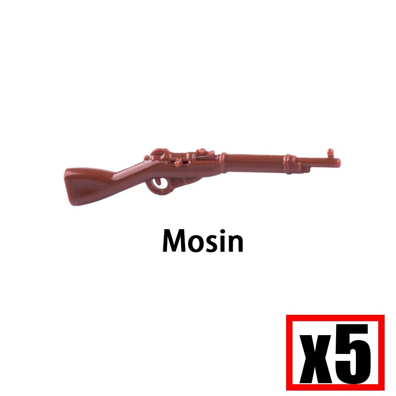 BRICKPANDA Мини-модели оружия WWII Коричневый, 5PCS-B1-46