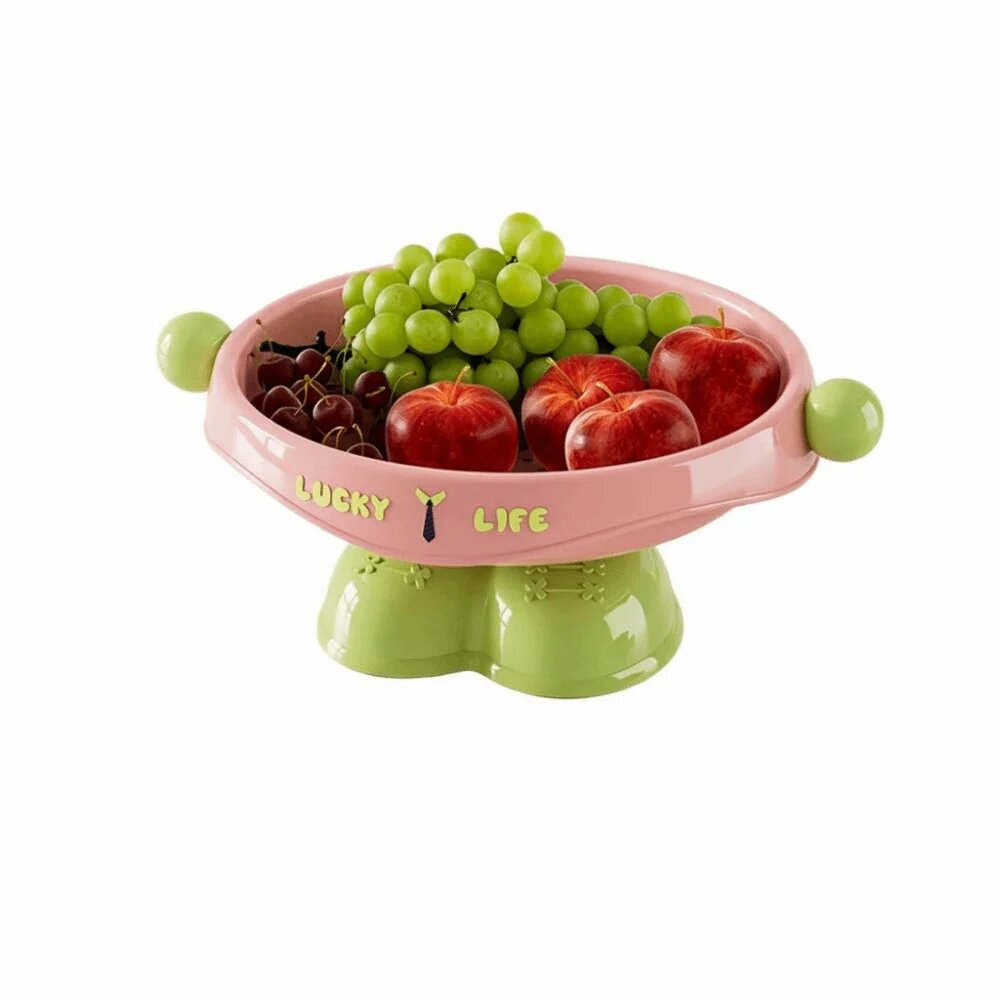 Дофаминовая тарелка белая и красная With Handle-Pink