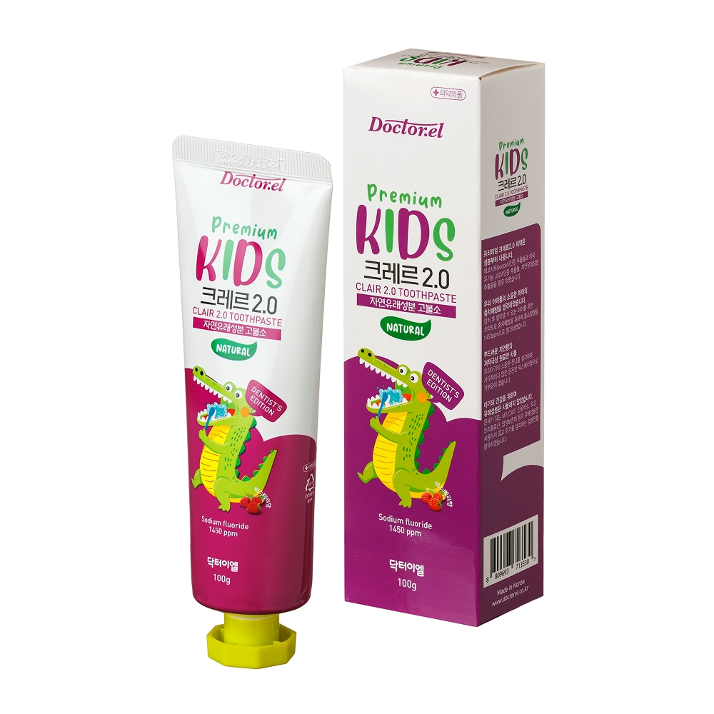Натуральная зубная паста Dr.EL Premium KIDS Clair 2.0 для детей (3-12 лет) Малина и смородина