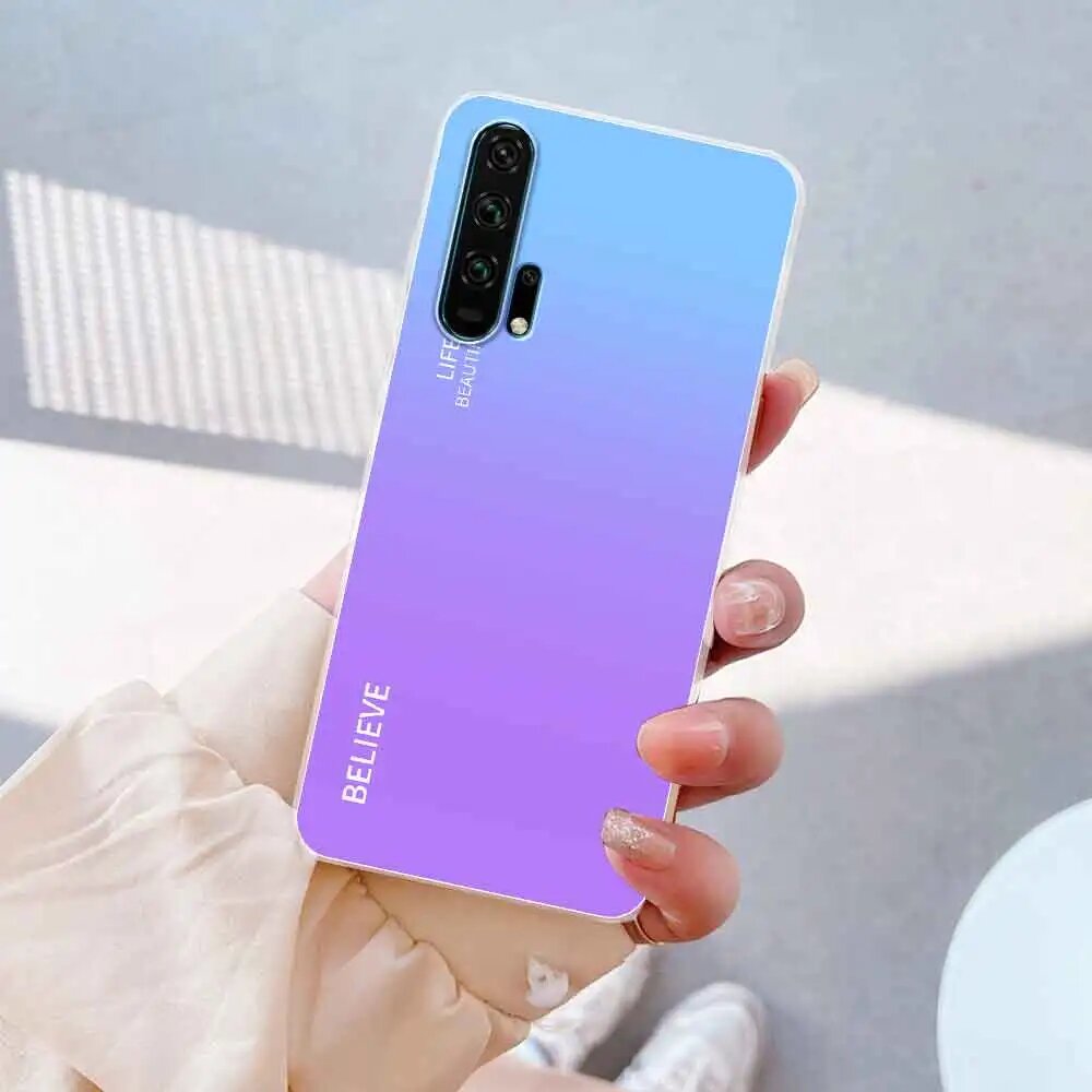 Чехол для Honor 20 Pro, Прозрачный мягкий силиконовый чехол для Синий, TM2242, For Honor 20i