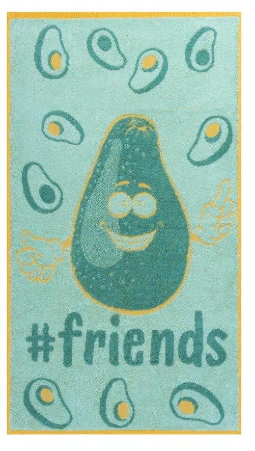 Полотенце махровое детское Cleanelly Friends 100% хлопок 70x130 см, 460г/м2