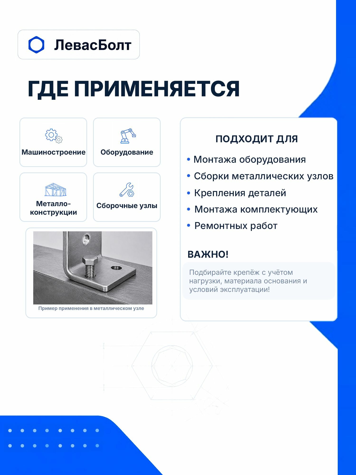 Болт М8x35 DIN 933, шестигранная головка, оцинкованный, 2 шт. — фото 1