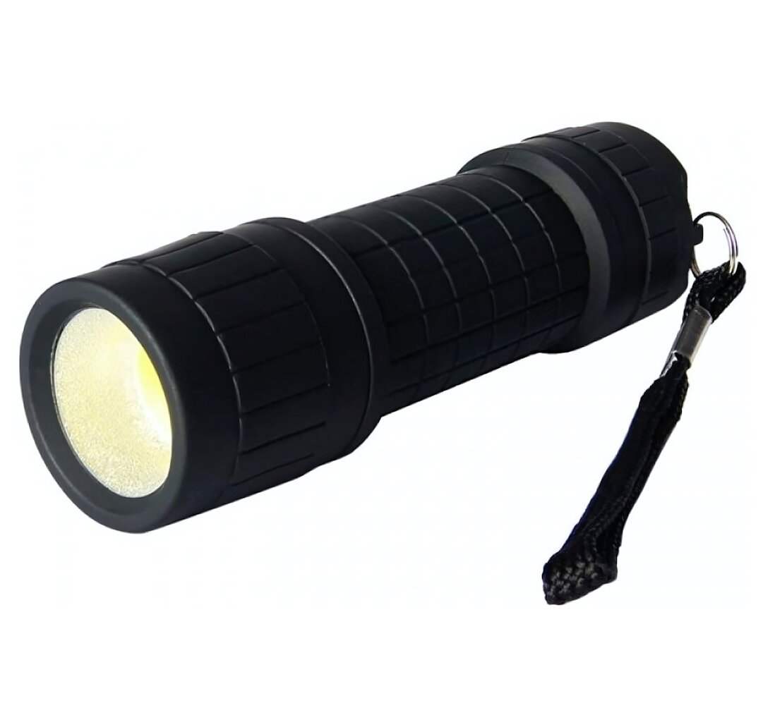 Фонарь светодиодный "космос 2079В" 5 LED с COB-панелью 1Вт, на батарейках AAA, чёрный