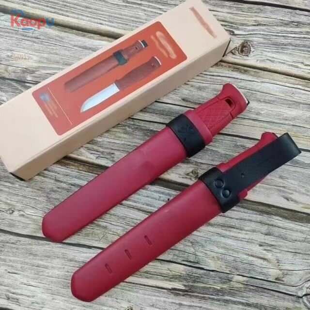 Нож Morakniv Garberg с фиксированным клинком, белое лезвие, красная рукоять, премиум