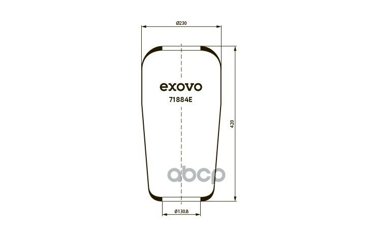 Пневмоподушка! H450, верхн. отв. 130.8, нижн. отв. 130.8 MAN IVECO EXOVO арт. 71884E