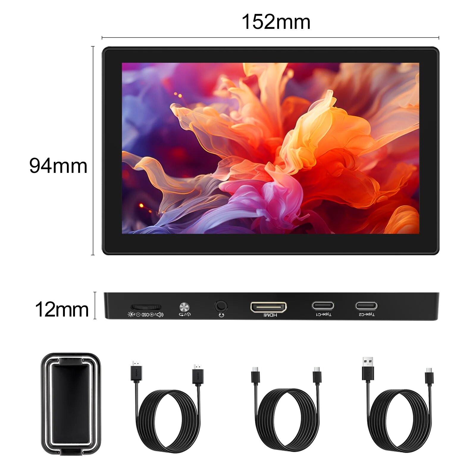 Портативный Монитор Unew 6 Дюймов, 1920x1080 IPS, С Разъемами Type-C USB-C HDMI, Игровой Дисплей С Поддержкой VESA Для Switch