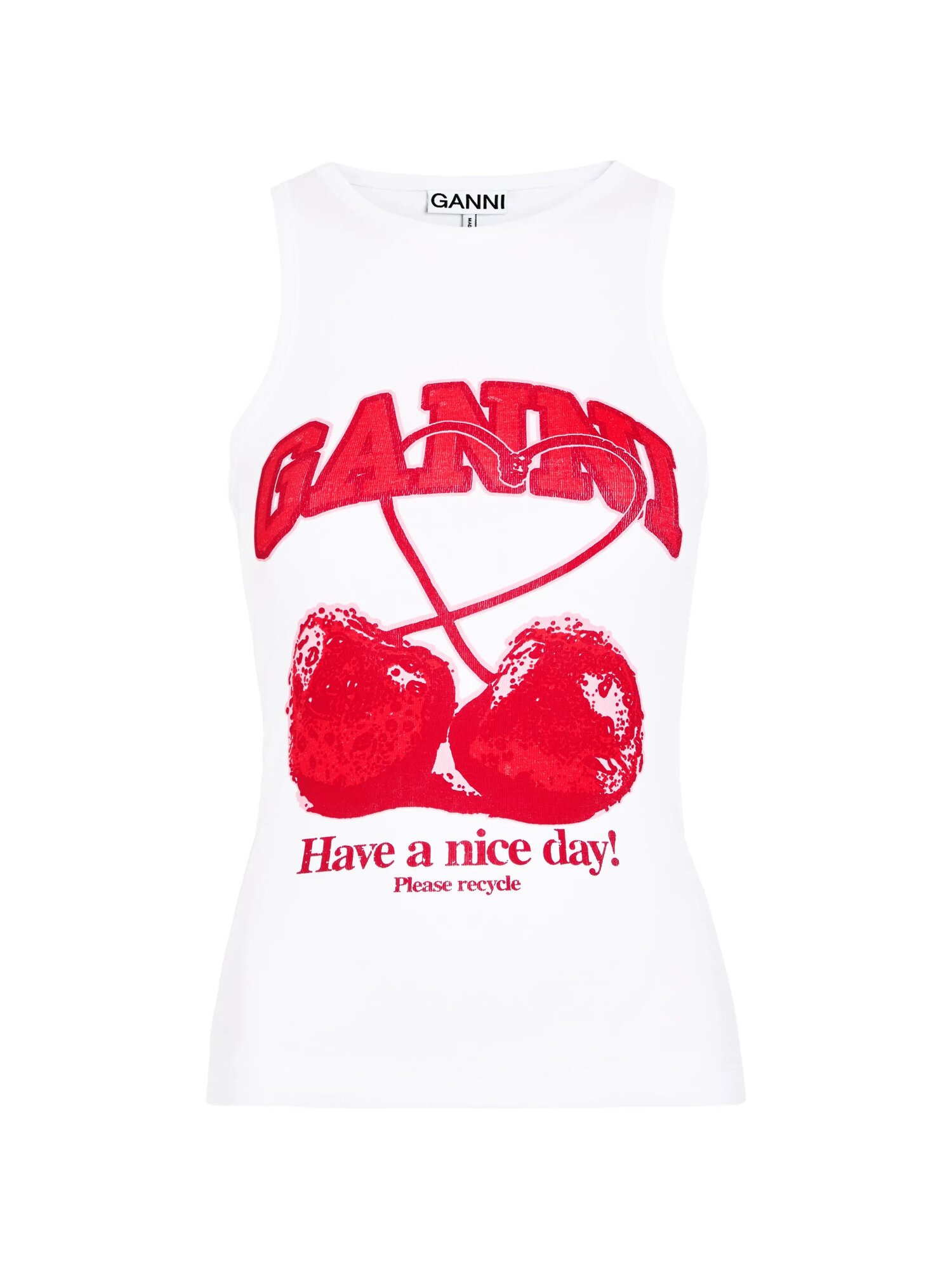 Топ Cherry graphic-print racerback tank top