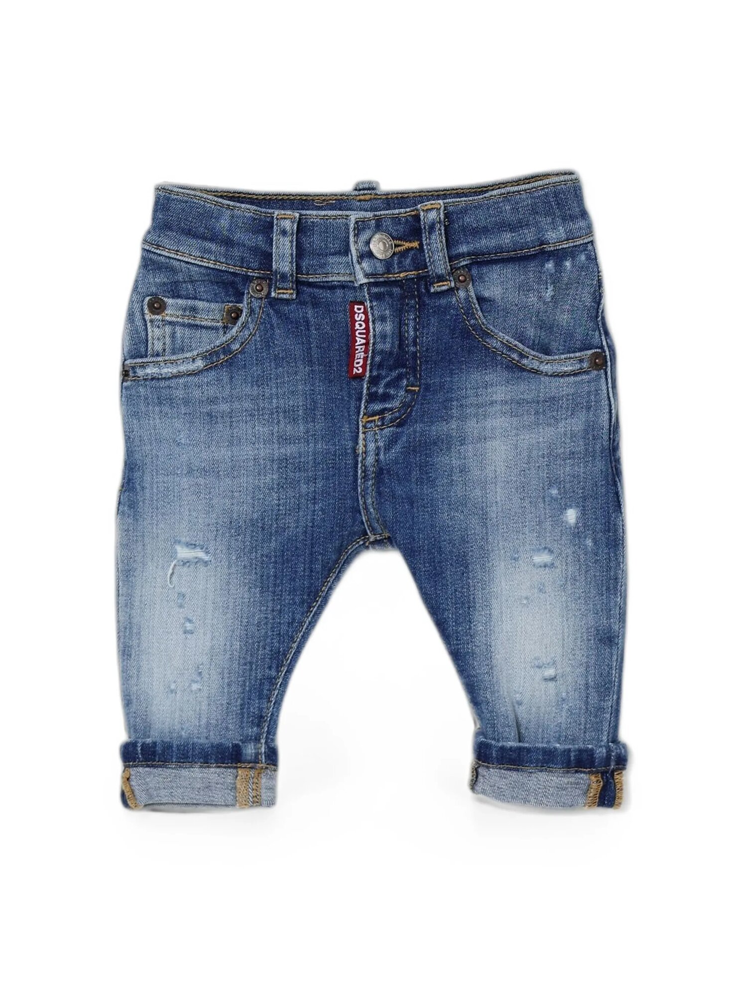 Джинсы DSQUARED2 Distressed-effect faded jeans, размер 3 года, синий — фото 1