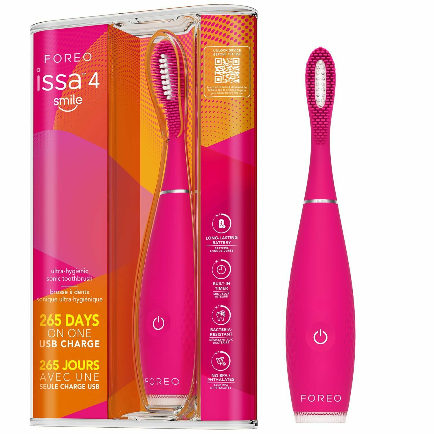 FOREO ISSA 4 Smile Ультра-гигиеничная электрическая зубная щетка Wild Strawberry