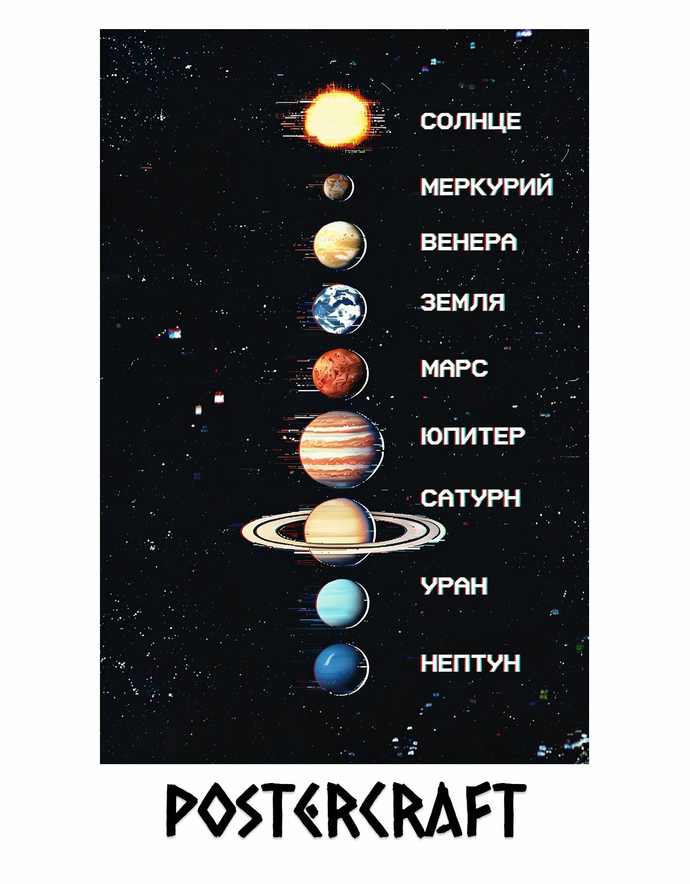Постер "Солнечная Система", 29.7х42см, А3, глянцевый