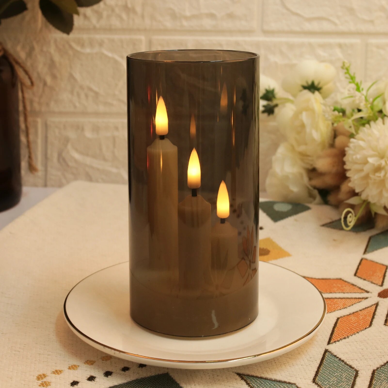 Светодиодная свеча Flickering LED Electronic candle Grey