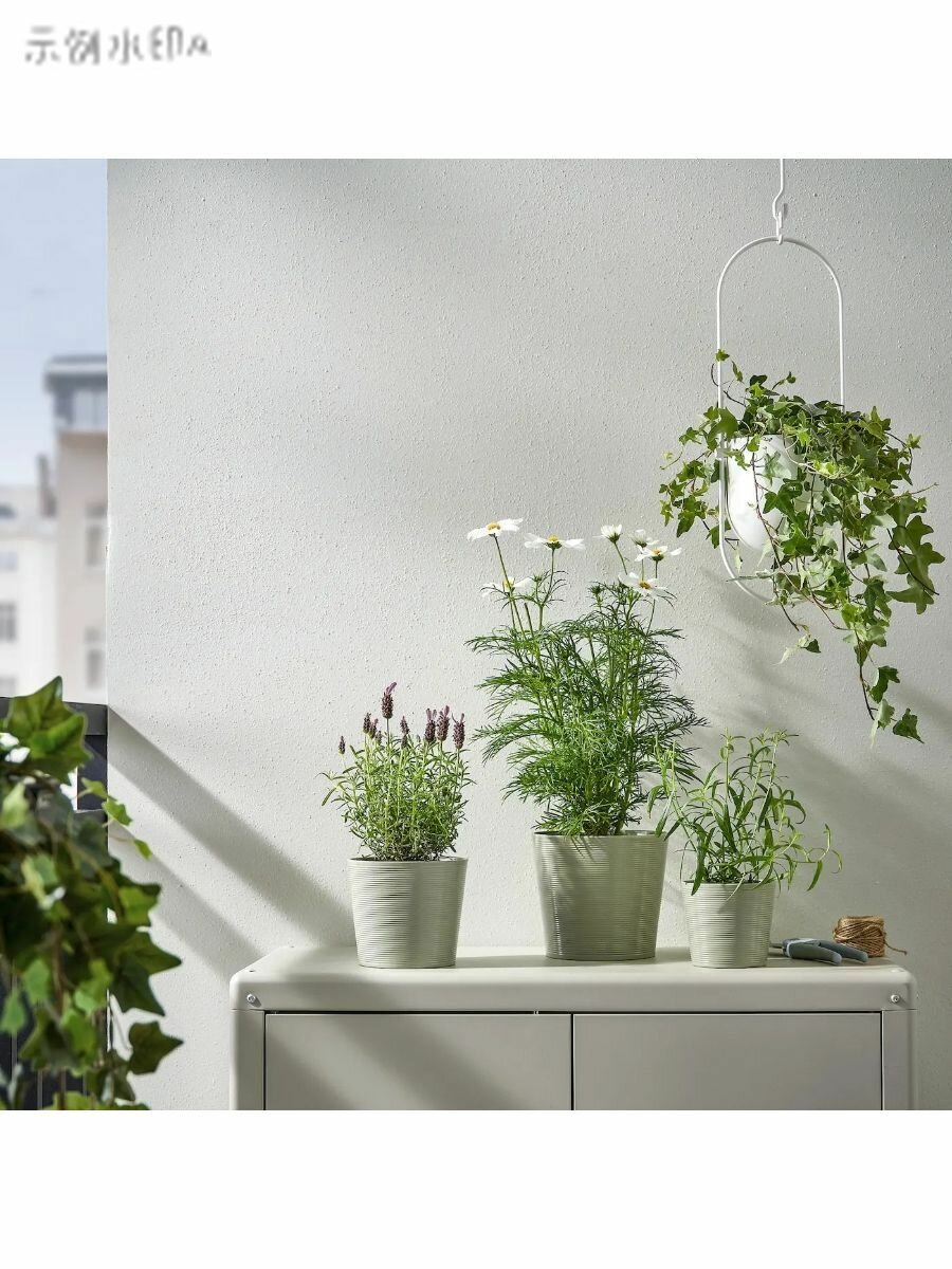IKEA Кашпо 2.2 л, 13 см, 1 шт, цвет светло-зеленый