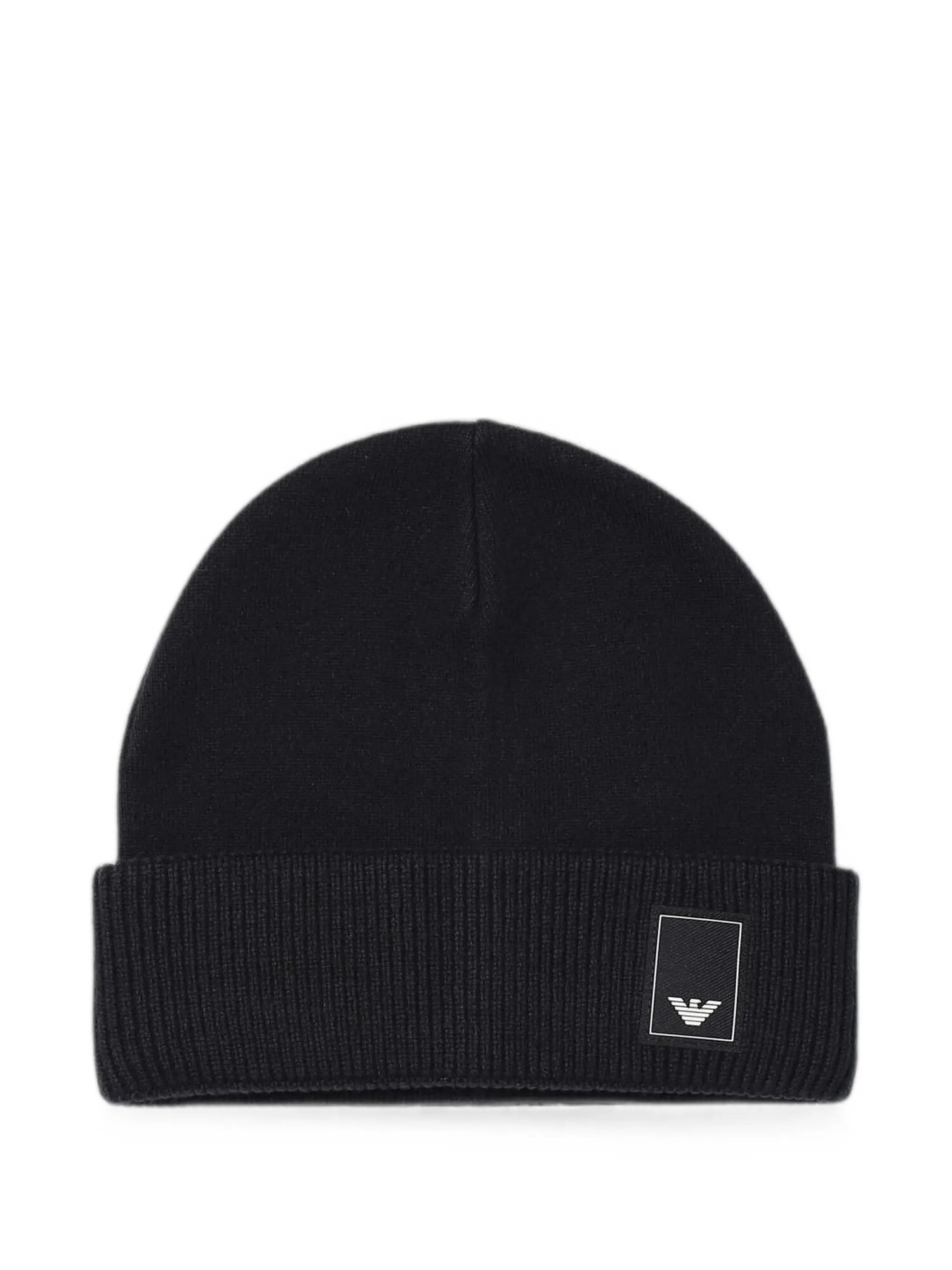 Шапка EMPORIO ARMANI Logo-patch ribbed-trim beanie hat для мальчиков