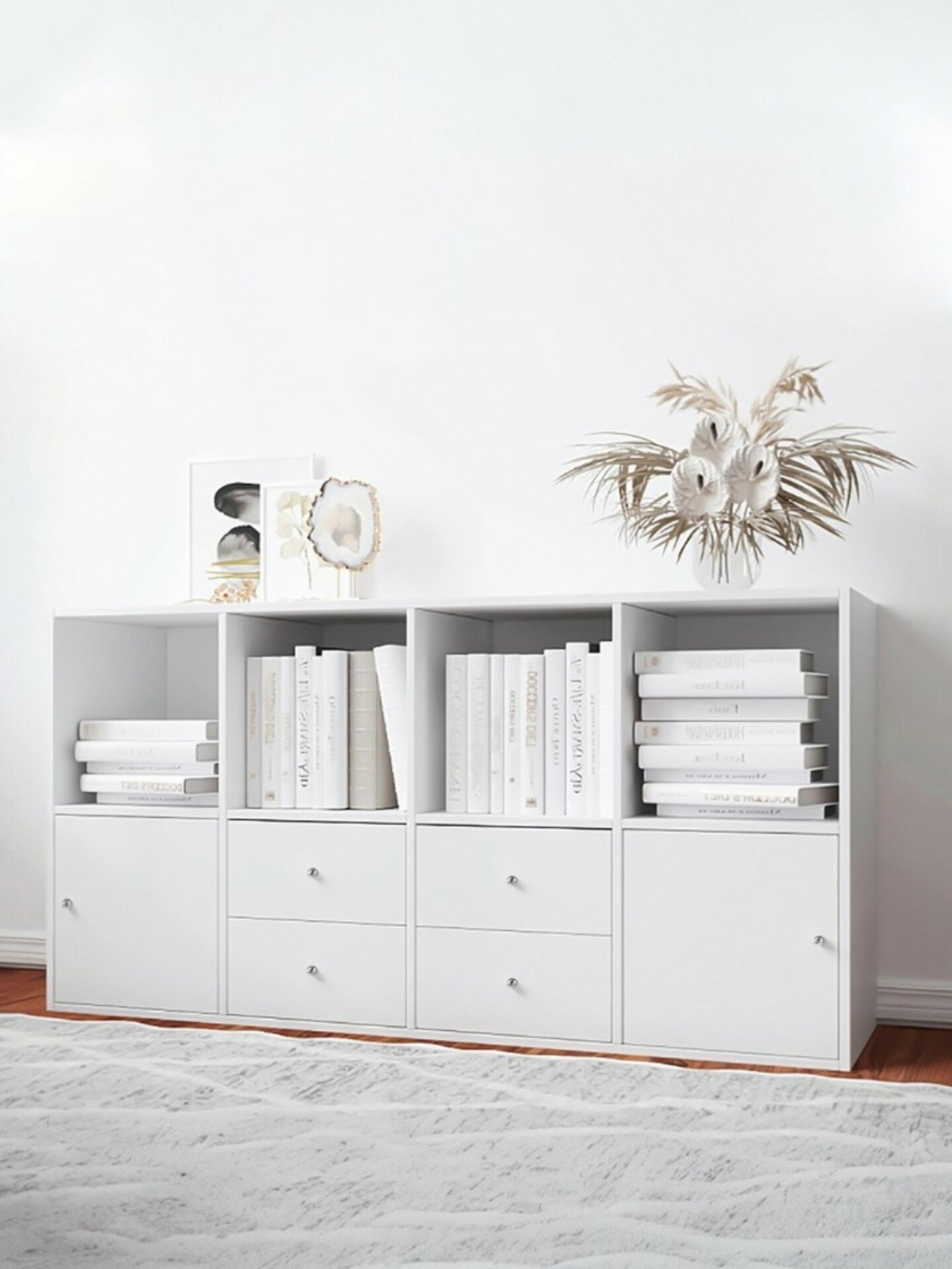 Стеллаж Билли 24 Белый Фасадный 0101 NEW 147x39x77 см, GOODFORM