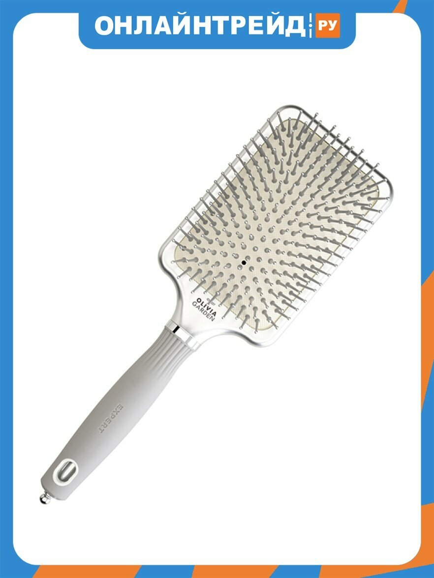 Щетка Olivia Garden EXPERT CARE RECTANGULAR Nylon Bristles Silver L