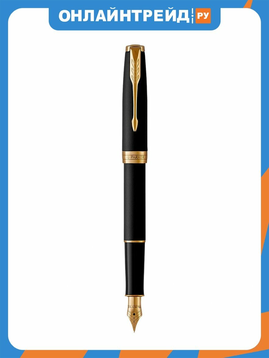Ручка Parker перьев. Sonnet Core F528 (CW1931516) Matte Black GT F ст. нерж. подар. кор.