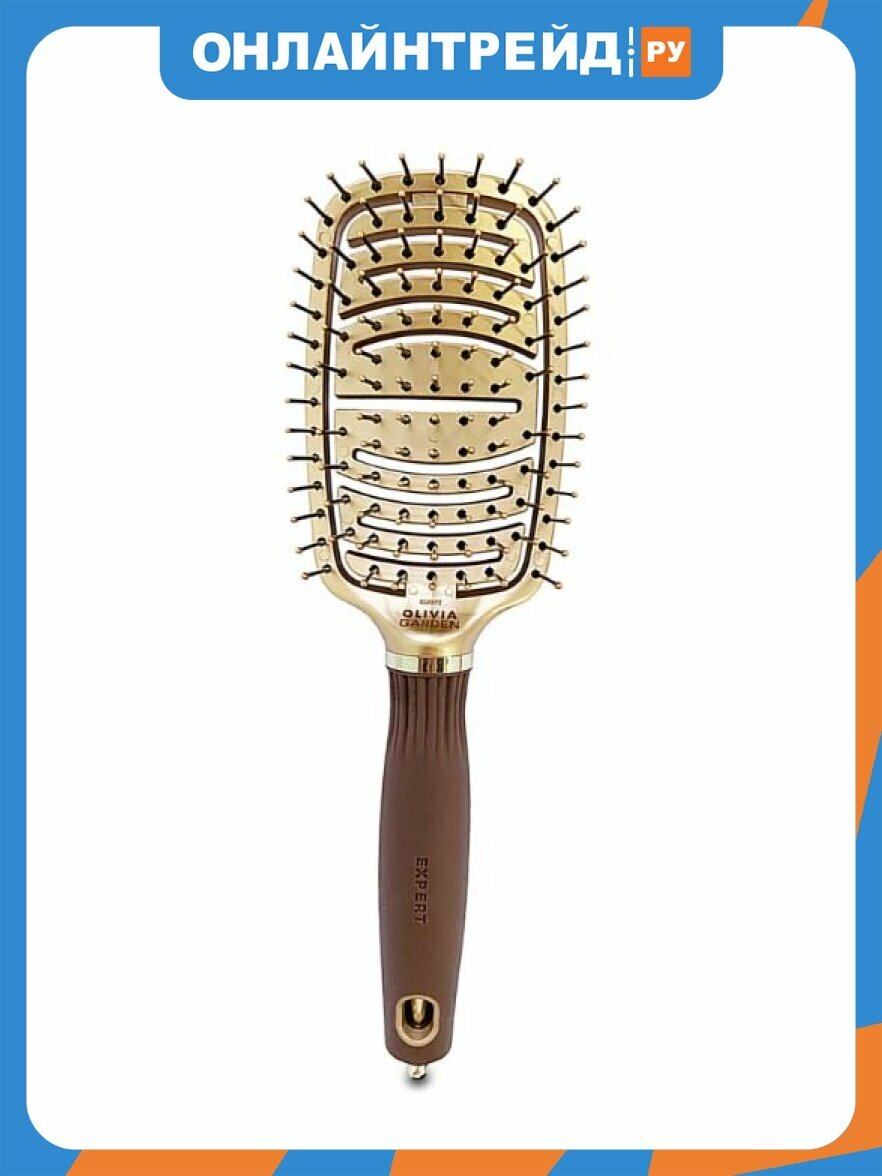 Щетка нейлон Olivia Garden EXPERT CARE FLEX Nylon Bristles Gold&Brown
