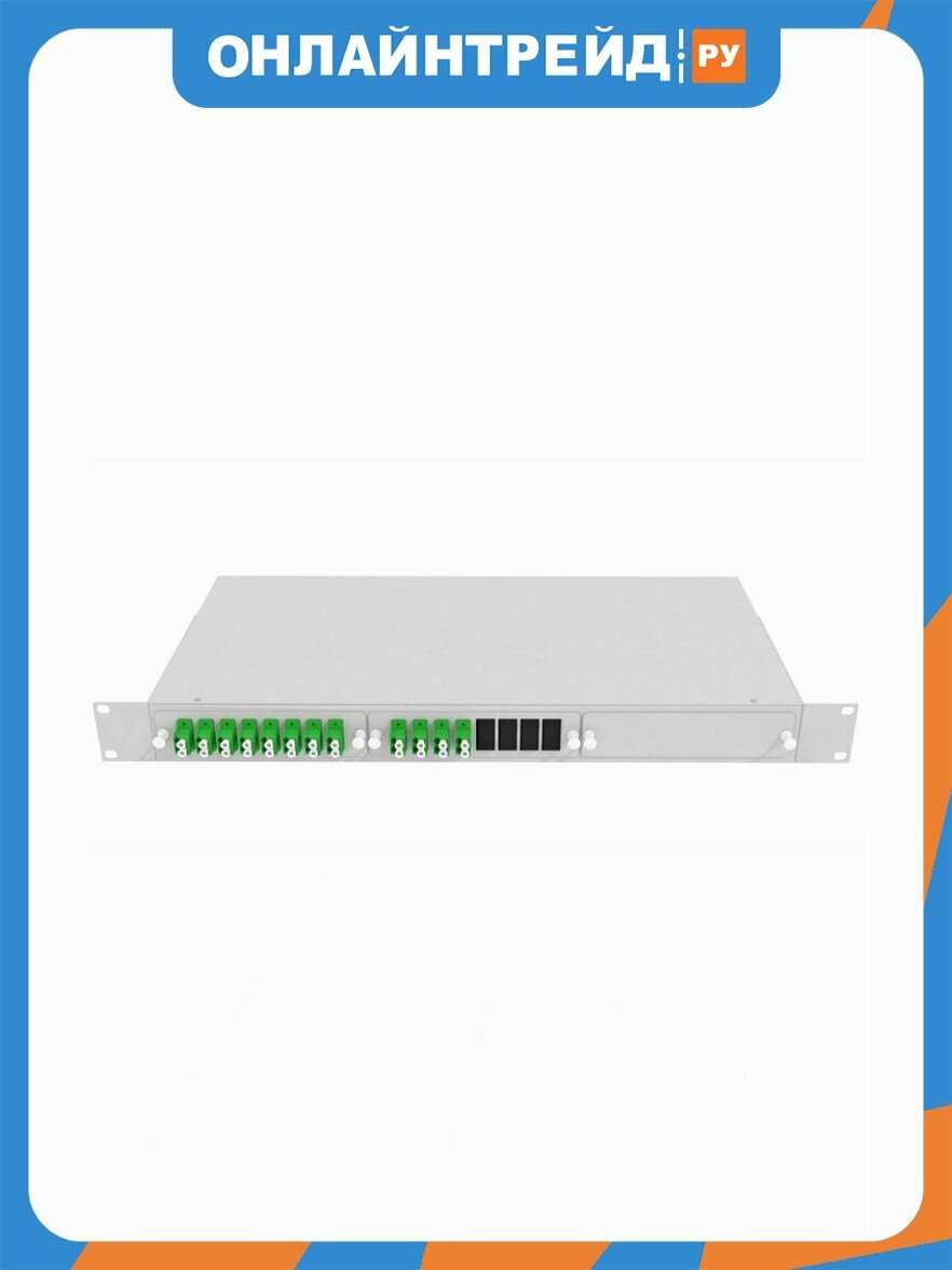 Кросс оптический Toplan , стоечный 19", 24 LC/APC адаптера, SM, 1U, серый, укомплектованный (КРС-Top-1U-24LC/A-OS2-GY)