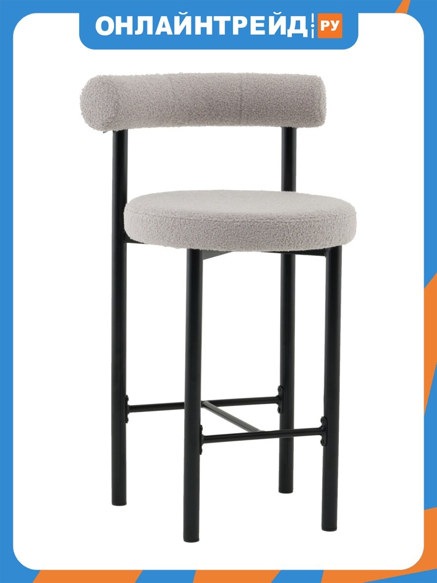 Стул полубарный Stool Group Флорео букле светло-серый
