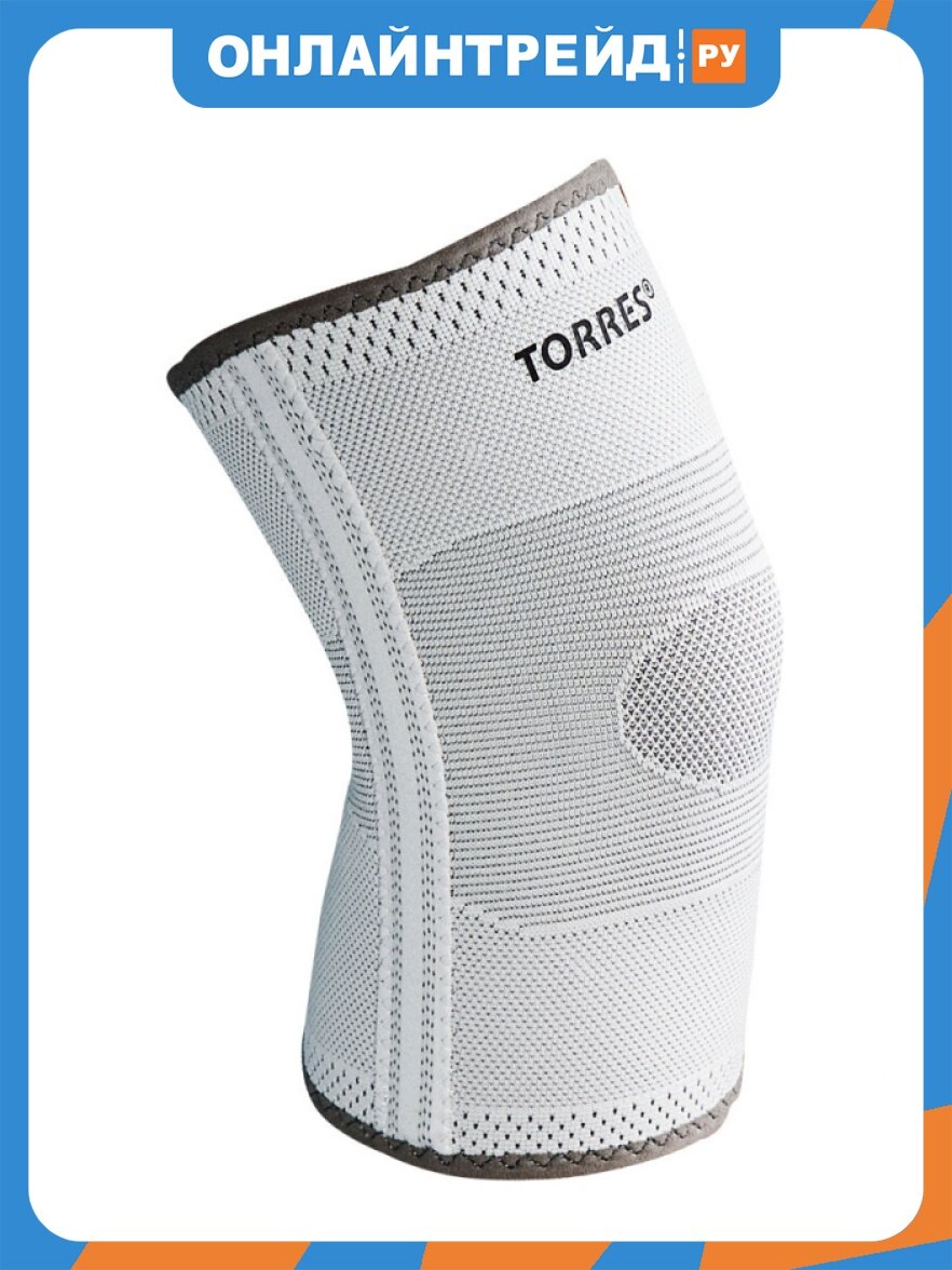 Суппорт колена Torres арт. PRL11010XL, с боковыми вставками, р. XL, нейлон, серый