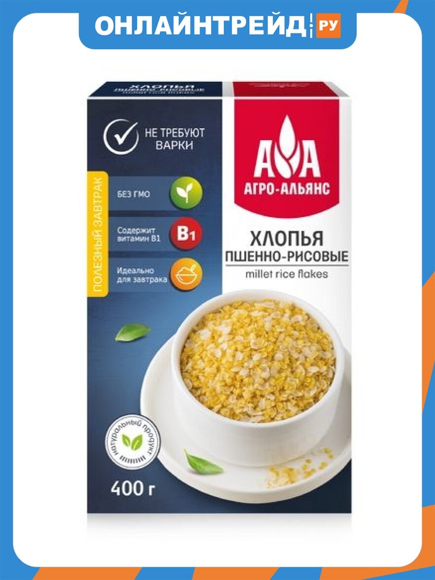 Хлопья Агро-альянс пшенно-рисовые " Экстра" 400 г