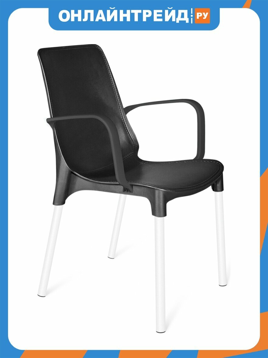 Стул Sheffilton SHT ST76/S424 черный/белый муар