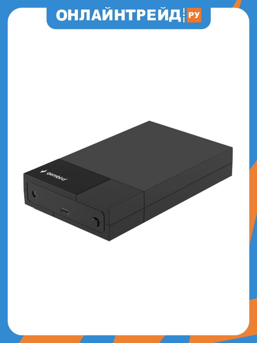 Внешний корпус для HDD 3.5" Gembird EE3-U3S-2, пластик, чёрный, USB 3.0, Type-C