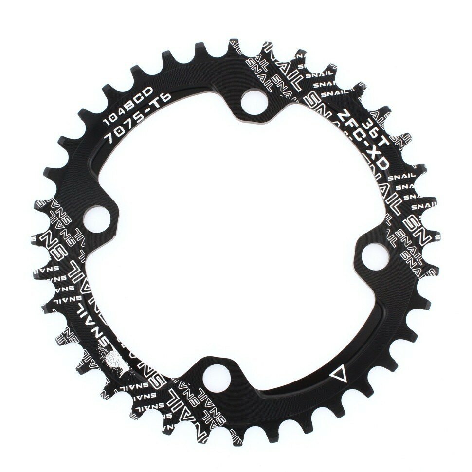 Звезда SNAIL NARROW WIDE 104BCD 36T, AL7075, черный