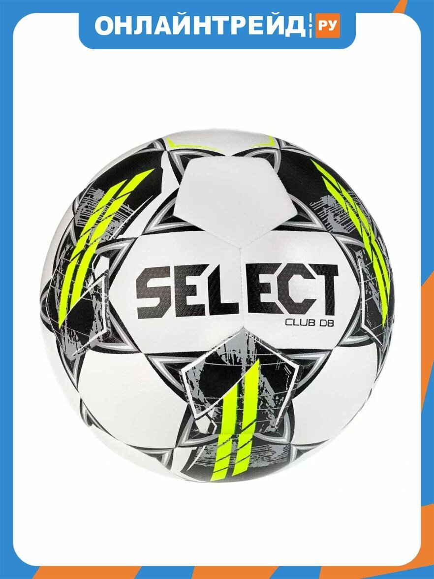 Мяч футбольный Select Club DB V23, 0865160100, р.5, FIFA Basic 32 панели, ТПУ, бело-черно-зеленый