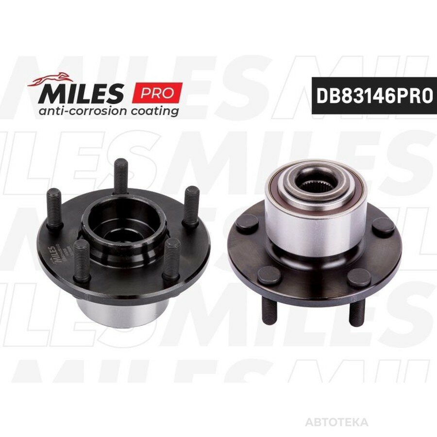 Ступица с подшипником передняя с ABS (серия PRO с антикоррозийным покрытием) MAZDA 3 03-05. DB83146PRO MILES DB83146PRO