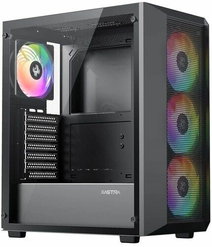 Компьютерный корпус XASTRA A406 4ARGB (A406-4FC12A) черный - Midi Tower, ATX, USB 2.0 Type-A, USB 3.2 Gen 1 Type-A