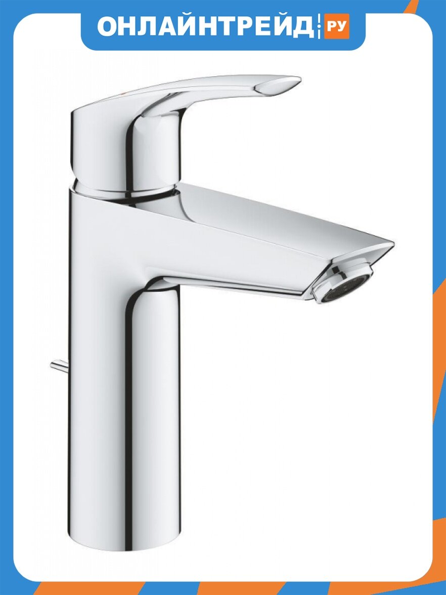 Смеситель для раковины Grohe Eurosmart M-size, с донным клапаном, хром (23322003)