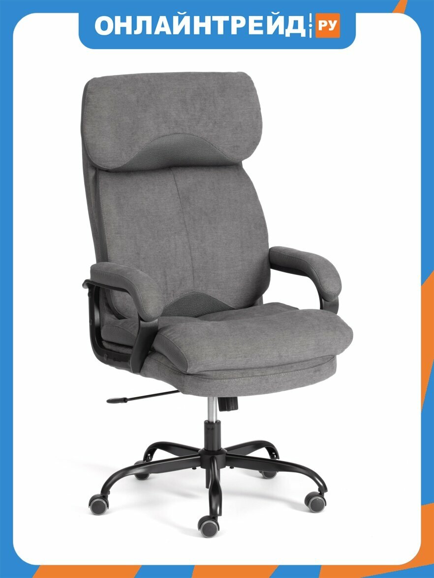 Кресло руководителя Tetchair Duke metal BL ткань, серый